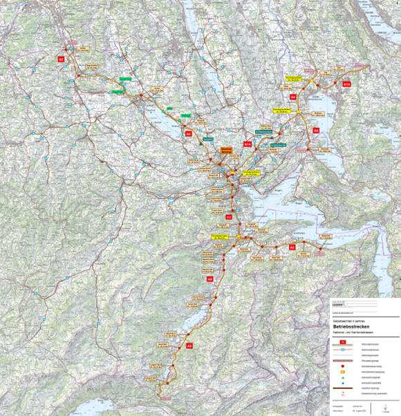 Streckennetz - Kanton Luzern